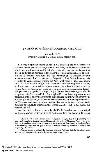 Actas X. AIH. La visión de América en la obra de Abel Posse ...
