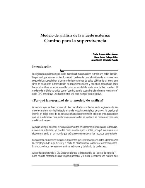 Modelo de análisis de la muerte materna