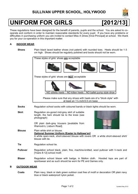UNIFORM FOR BOYS - Sullivan Upper School