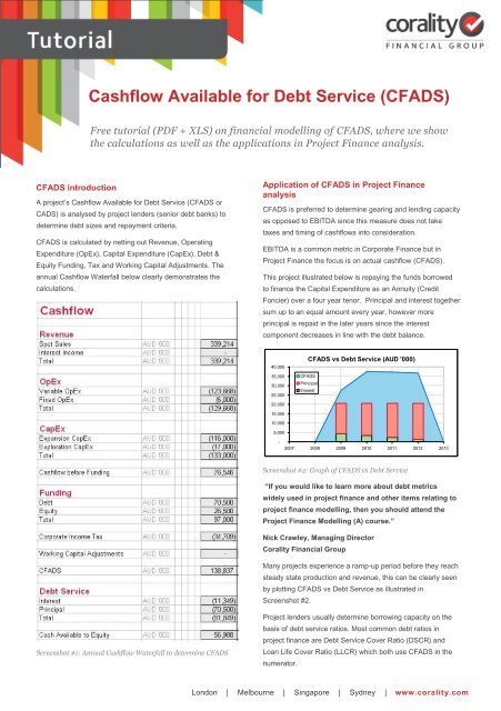 Cashflow Available for Debt Service (CFADS) - Corality