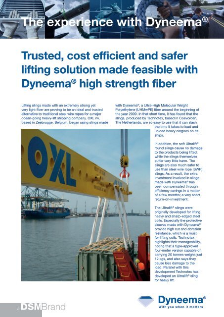 The experience with Dyneema® - The Unitex Group