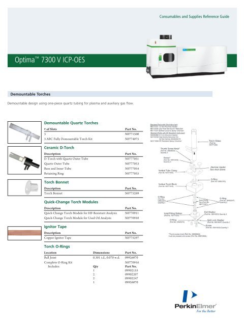 Optima 7300 V ICP-OES Consumables and Supplies ... - PerkinElmer