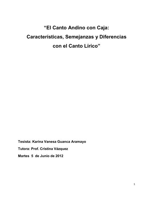“El Canto Andino con Caja: - ArtesMusicales