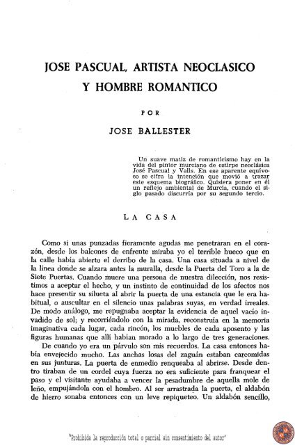 José Pascual, artista neoclásico y hombre romántico - Región de ...
