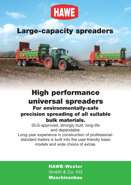 High performance universal spreaders Large ... - HAWE Wester