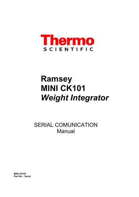 Ramsey MINI CK101 Weight Integrator - Hoferick Engineering GmbH