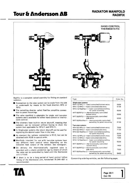 Tour b Andersson AB - TA Hydronics