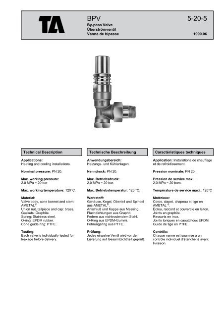 BPV 5-20-5 - TA Hydronics