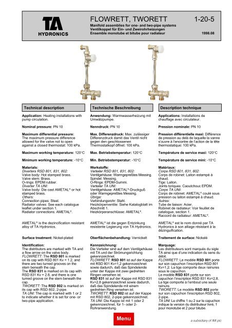 flowrett, tworett 1998.08 - TA Hydronics