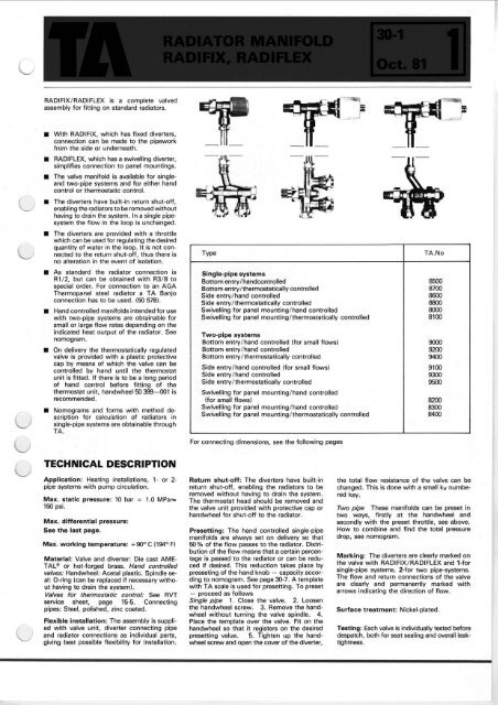 TECHNICAL DESCRIPTION - TA Hydronics