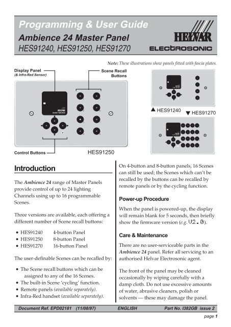 Programming & User Guide - Helvar
