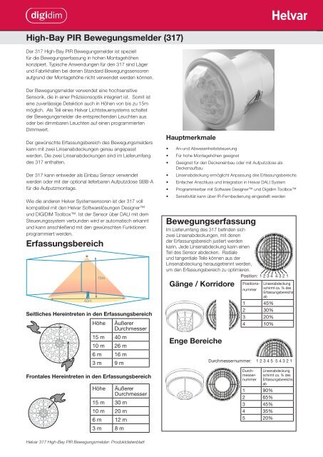 High-Bay PIR Bewegungsmelder (317 ... - Helvar