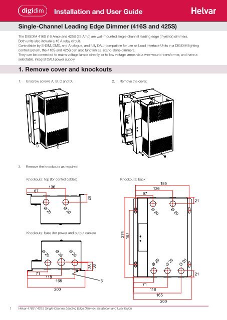 Installation and User Guide - Helvar