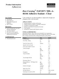 DOW CORNING® 744 Adhesive/Sealant Product Information