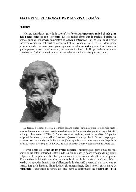 MATERIAL ELABORAT PER MARISA TOMÀS Homer