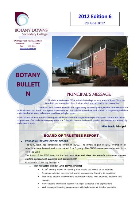 2012… Posted in - Botany Downs Secondary College