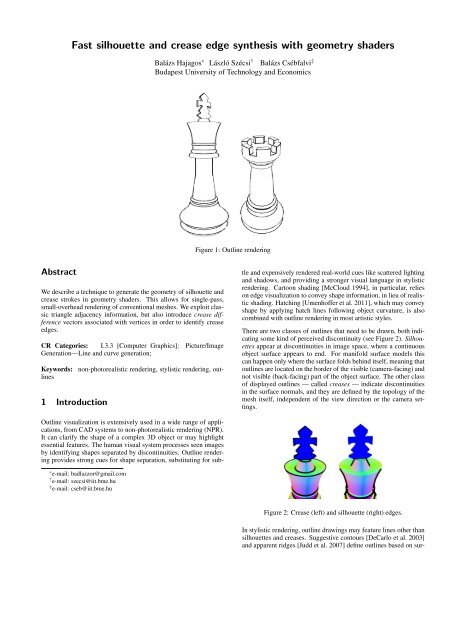 Fast silhouette and crease edge synthesis with geometry shaders