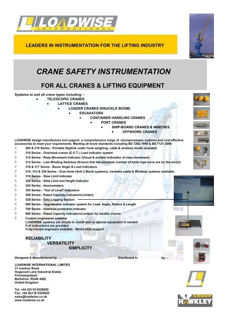 CRANE SAFETY INSTRUMENTATION