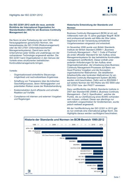 ISO 22301 - HiSolutions AG