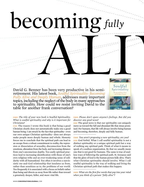 Soulful Spirituality - Dr David G Benner