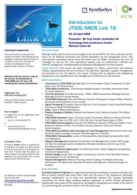 Introduction to JTIDS / MIDS Link 16 - Nicta