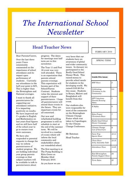 The International School Newsletter