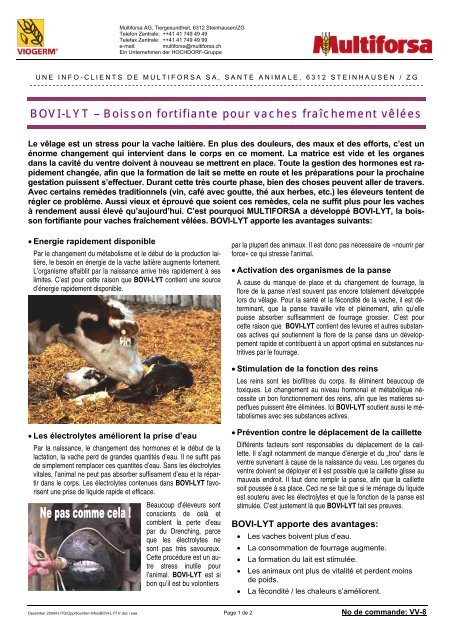 Pansenazidose - ein alltägliches Problem - Hochdorf Nutritec AG