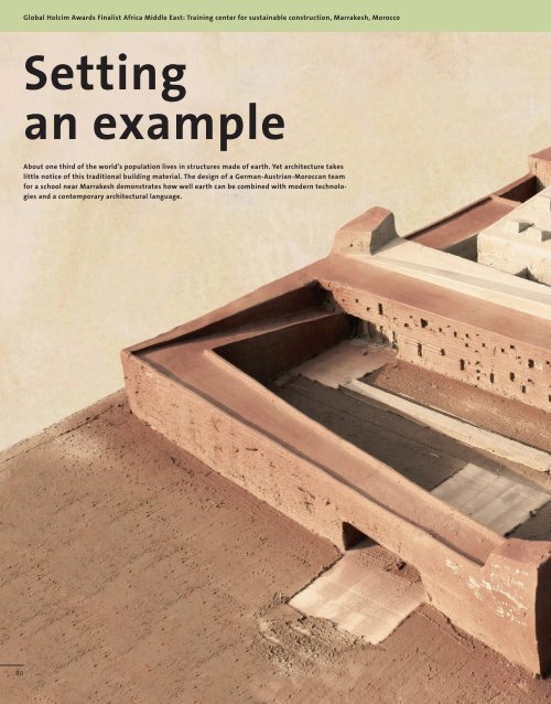 Setting an example - Holcim Foundation for Sustainable Construction