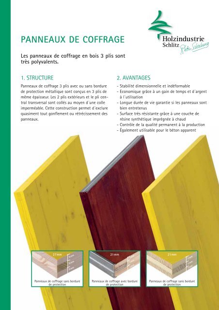 PANNEAUX DE COFFRAGE - Pfeifer