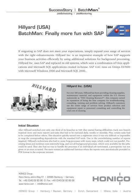Hillyard (USA) BatchMan: Finally more fun with SAP - HONICO