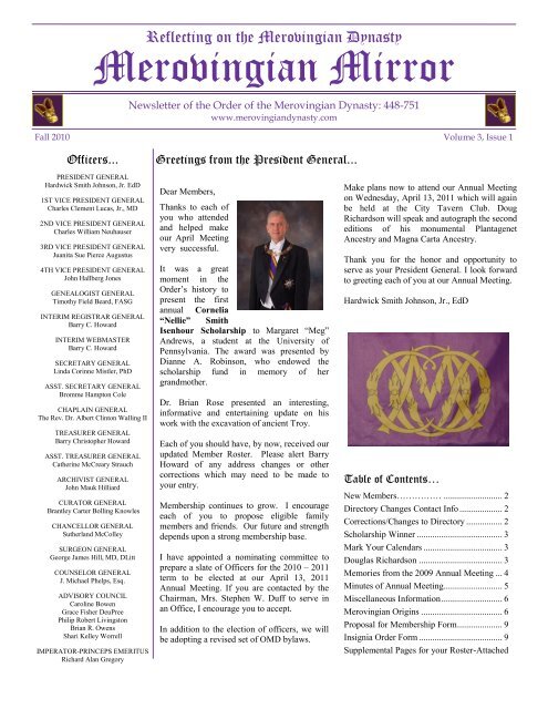 Merovingian Mirror - Order of the Merovingian Dynasty