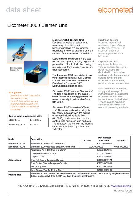 data sheet - Elcometer