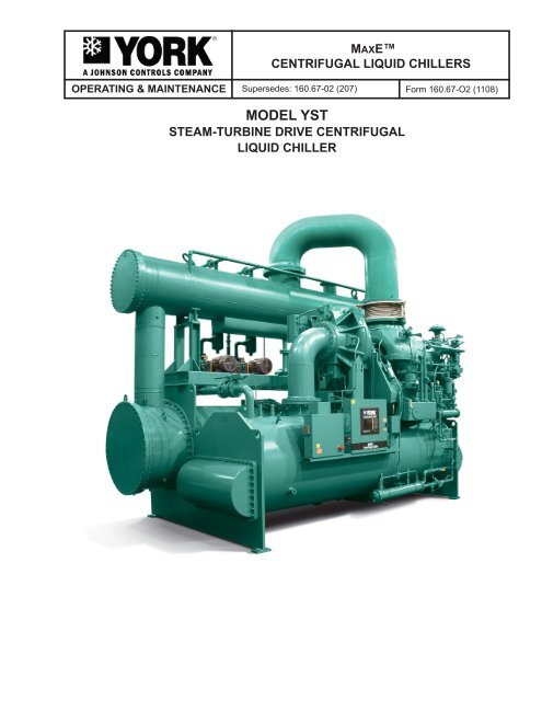 YST Centrifugal Chillers Operation and Maintenance - Johnson ...