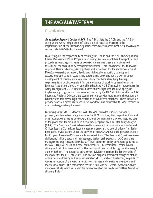 CM Handbook - The AAC/AL&TWF Team - U.S. Army