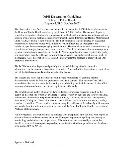 DrPH Dissertation Guidelines - UAB School of Public Health ...