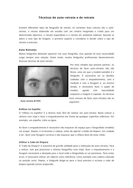 Técnicas de auto-retrato e de retrato