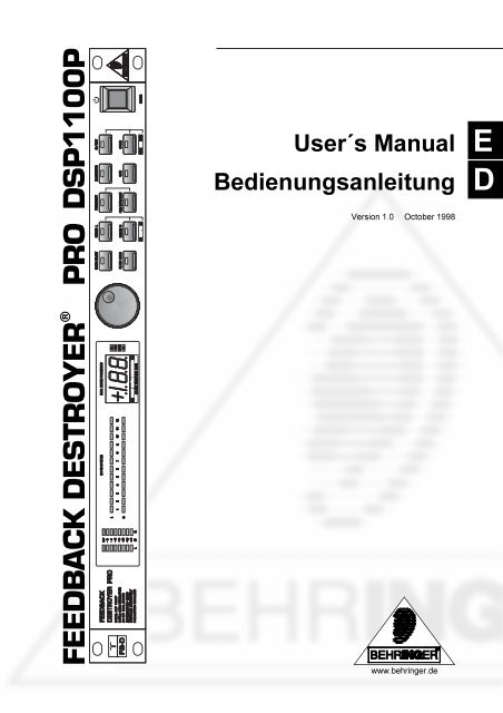 FEEDBACK DESTROYER PRO DSP1100P