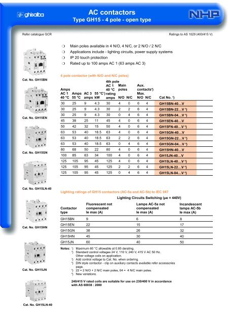 AC contactors - NHP
