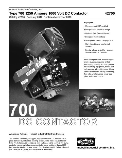 DC CONTACTOR - Hubbell Industrial Controls