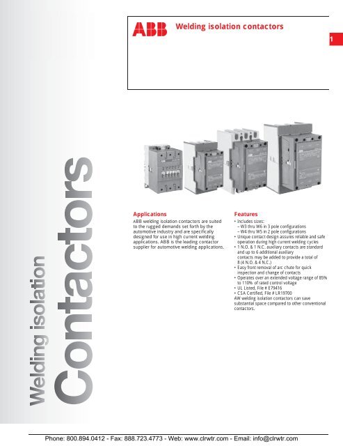 ABB Welding Isolation Contactors