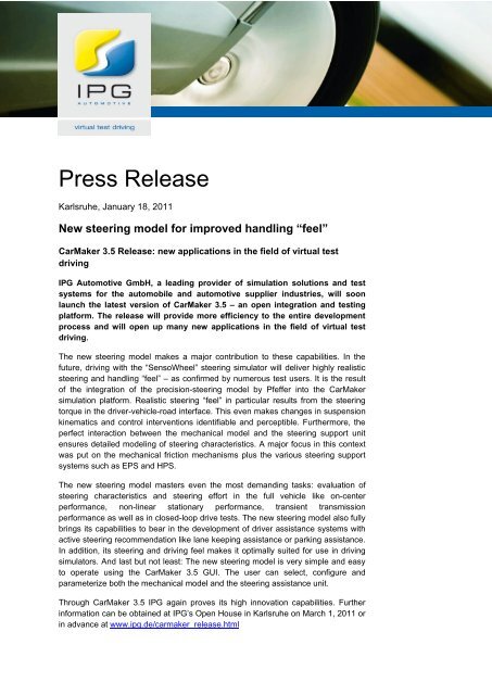 IPG Automotive präsentiert Weiterentwicklung der Traffic-Simulation ...