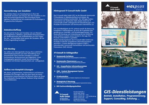 Flyer GIS-Dienste - IT-Consult Halle GmbH