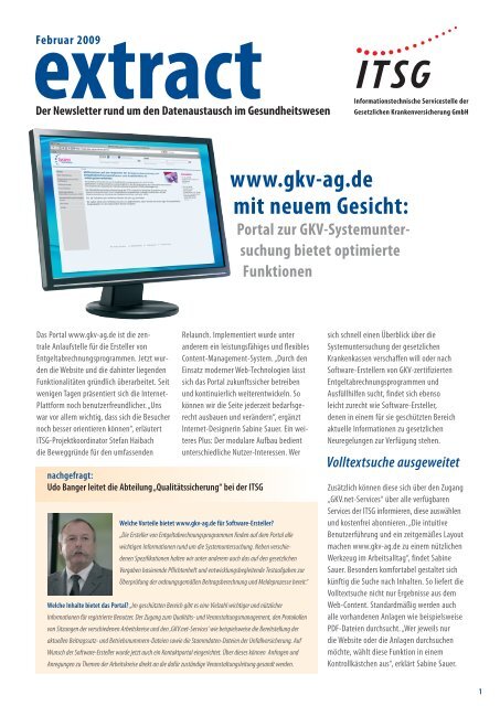 www.gkv-ag.de mit neuem Gesicht: - bei der ITSG GmbH