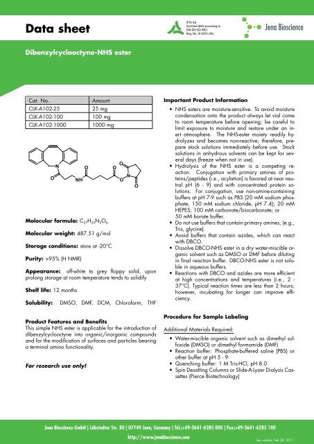 Data sheet - Jena Bioscience