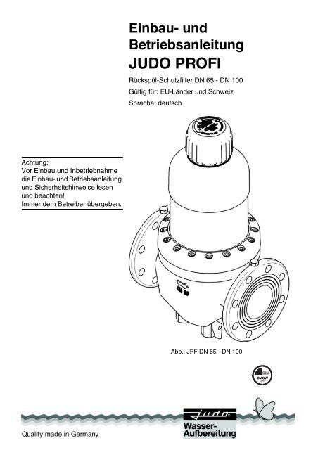 Einbau- und Betriebsanleitung JUDO PROFI