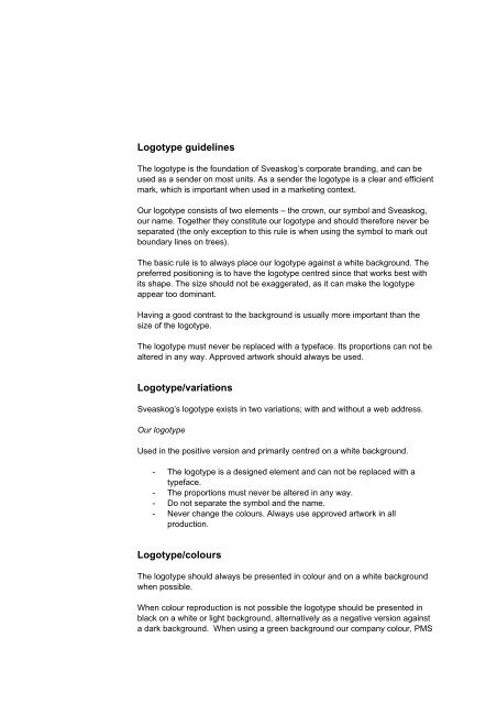 Logotype guidelines (pdf) - Sveaskog