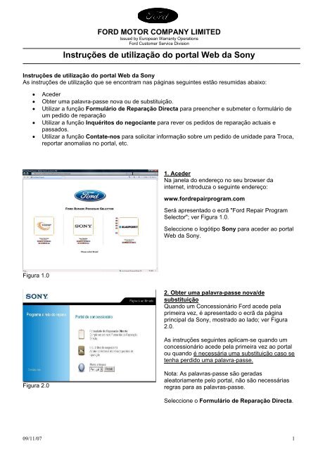 FORD MOTOR COMPANY LIMITED - Ford Repair Program