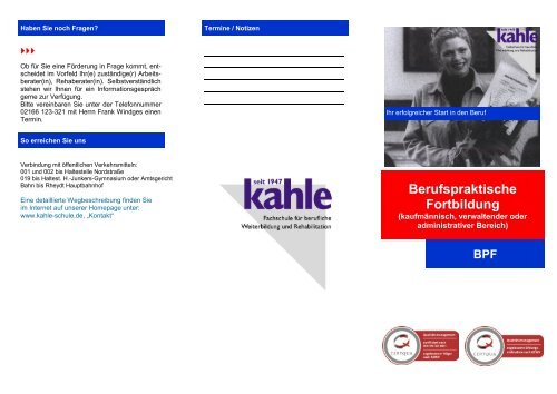 Flyer im PDF-Format - Wirtschaftsschule Kahle