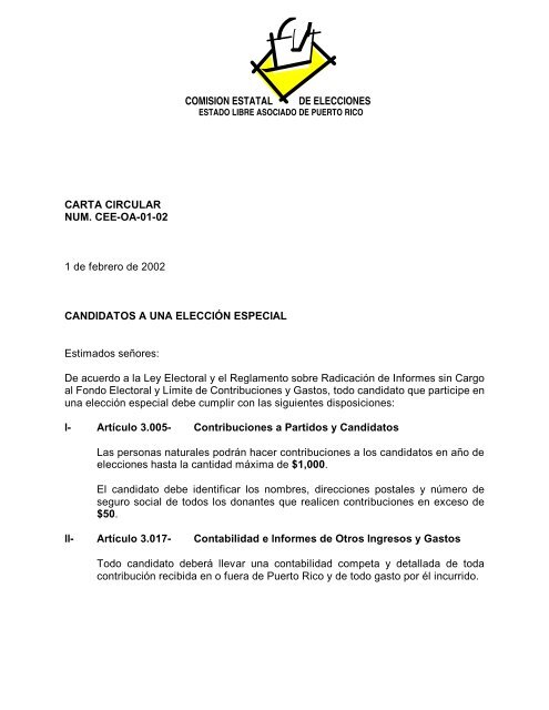 Carta Circular Núm. CEE-OA-01-02