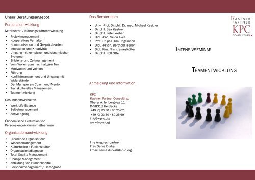 TEAMENTWICKLUNG - Kastner Partner Consulting